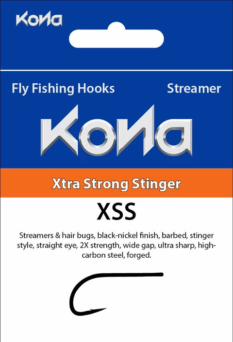 KONA XSS XTRA STRONG STINGER HOOK - Fly Tying Bass Bug Deer Hair Flies ...