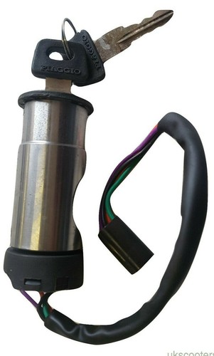 ukscooters VESPA COMPLETE STEERING IGNITION LOCK ASSEMBLY 4 WIRES DC PX ...