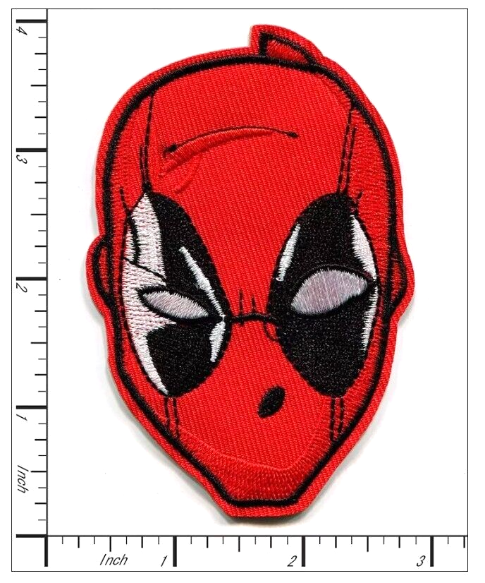 Deadpool Head Figure Embroidered Iron On Patch Superhero Theme Badge | eBay