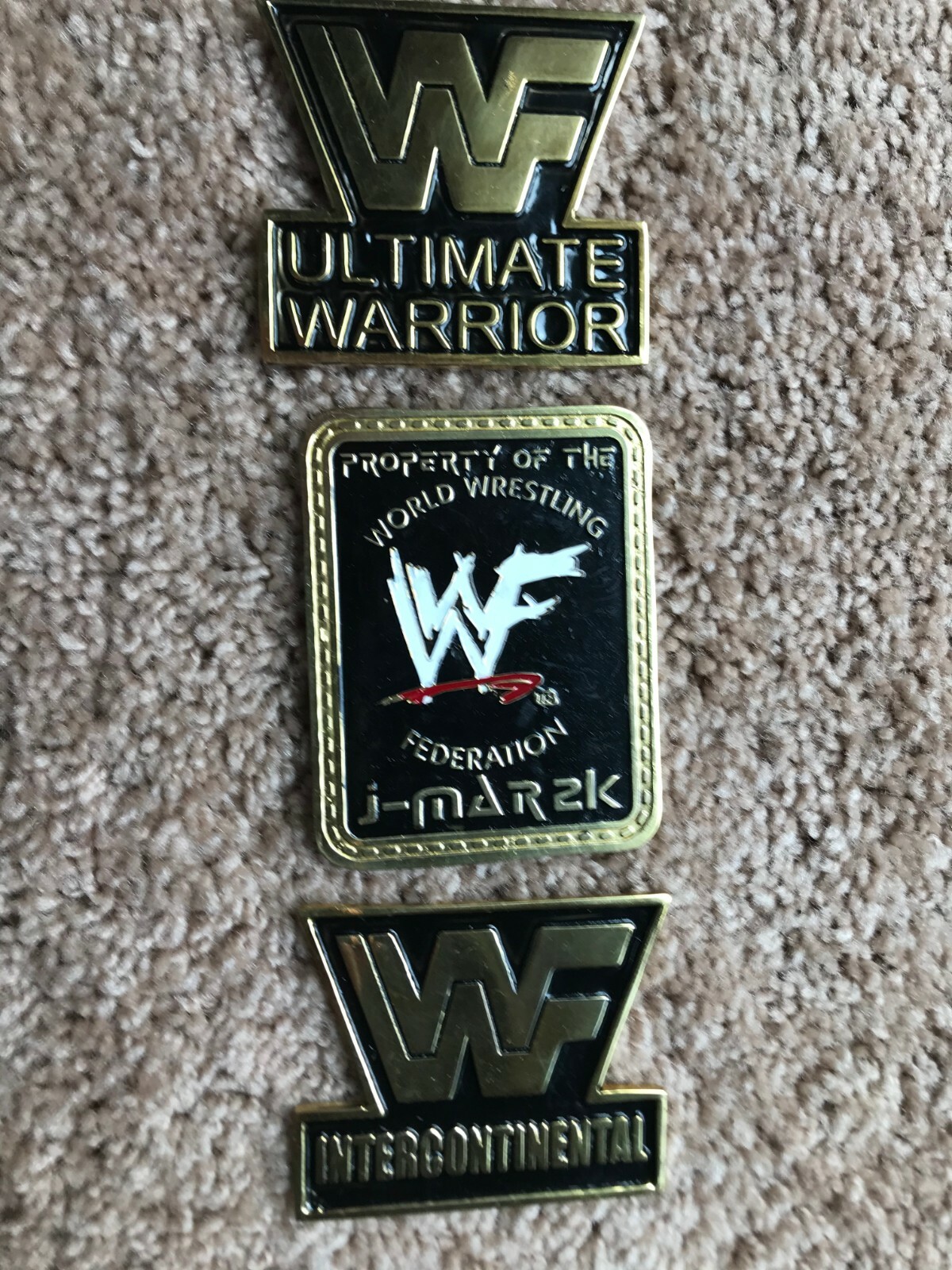 WWF, ECW, WWE WW, WCW NWA WWWF TNA Brass Metal Wrestling Championship ...