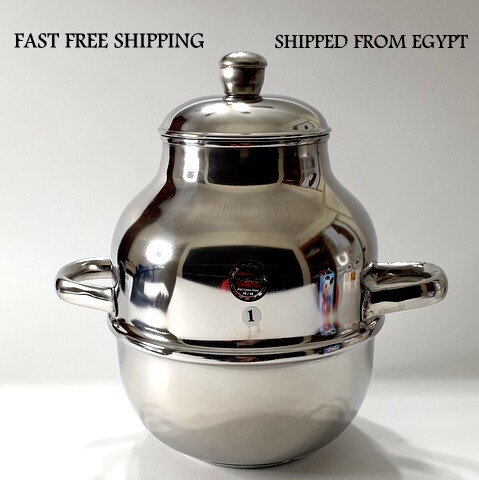 Beans Cooking Pot Stainless Steel Cookware Egyptian Damasa Double ...