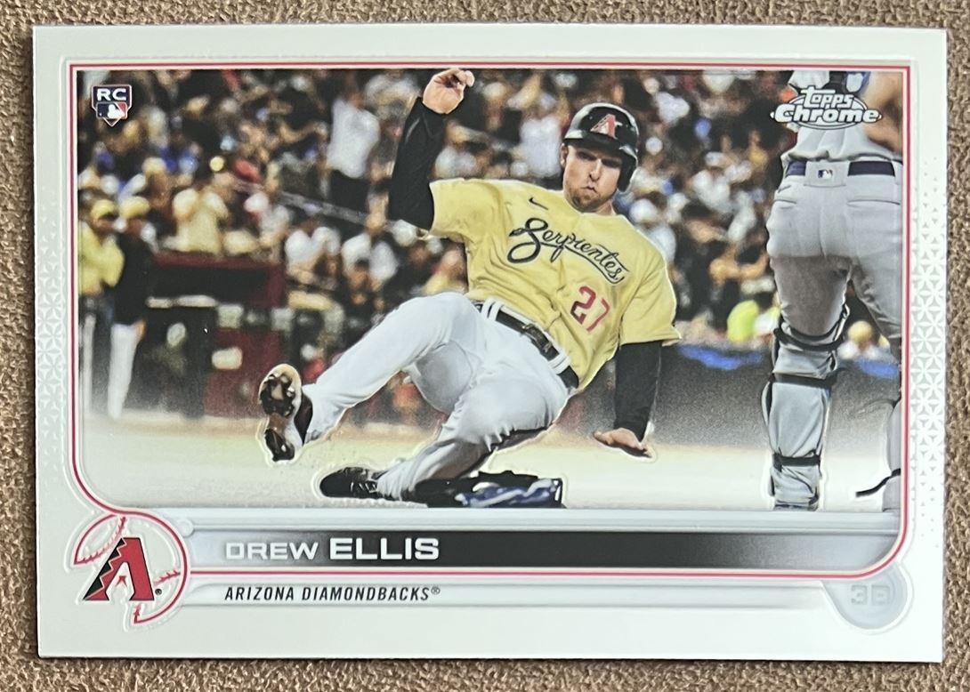 2022 Topps Chrome Drew Ellis Rookie Arizona Diamondbacks #77 MLB ...