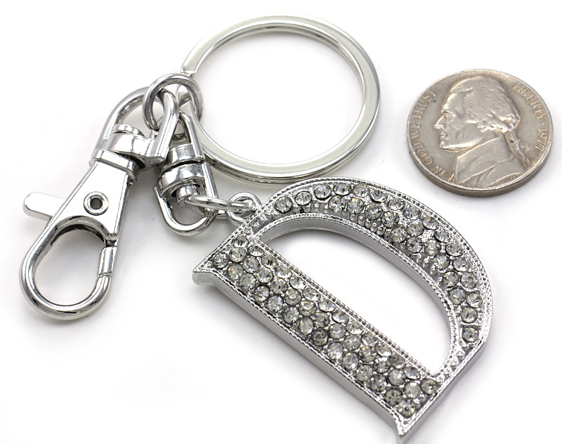 Clear Name Alphabet Initial Letter A-Z Car Keychain Key Ring Wedding ...