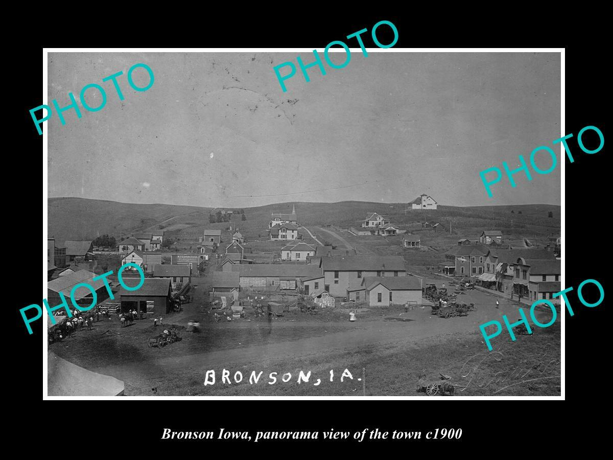 OLD 8x6 HISTORIC PHOTO OF BRONSON IOWA PANORAMA OF THE TOWN c1900 | eBay