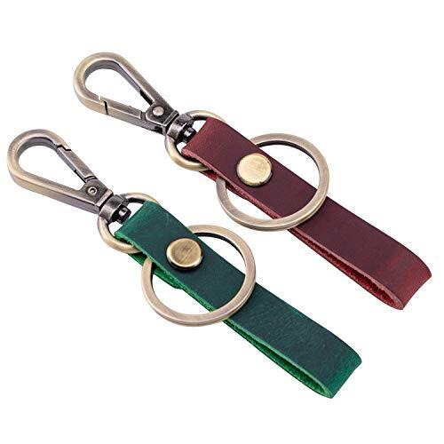 Leather Valet Key Chain with Belt Loop Clip for Keys and Carkey,2Pack ...