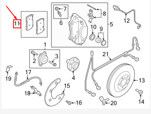 NEW AUDI Q5 8R FRONT WHEEL BRAKE PAD SET 8R0698151AB OEM | eBay