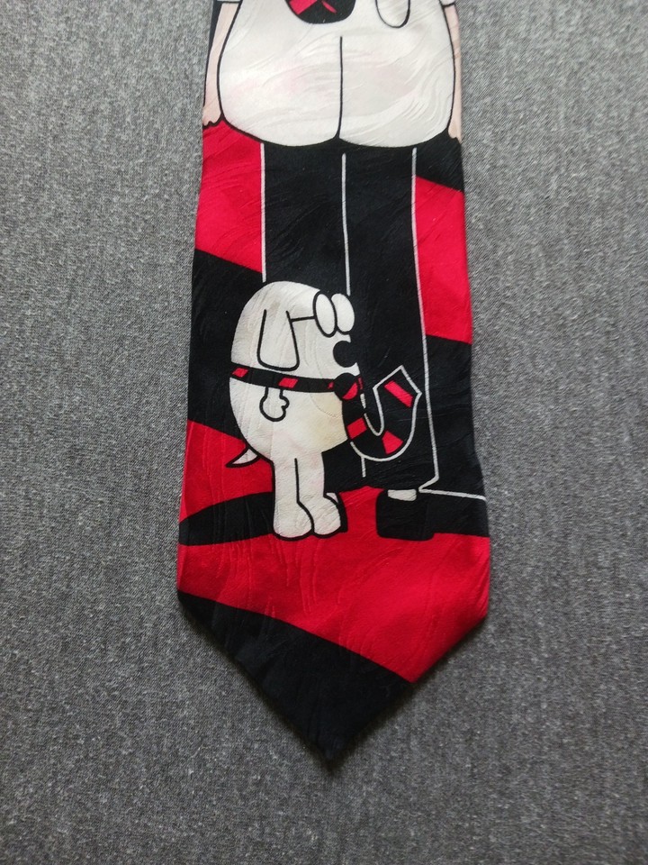 Vintage Y2K Dilbert with Dog Cartoon Neck Tie USA 100% Silk USA United ...