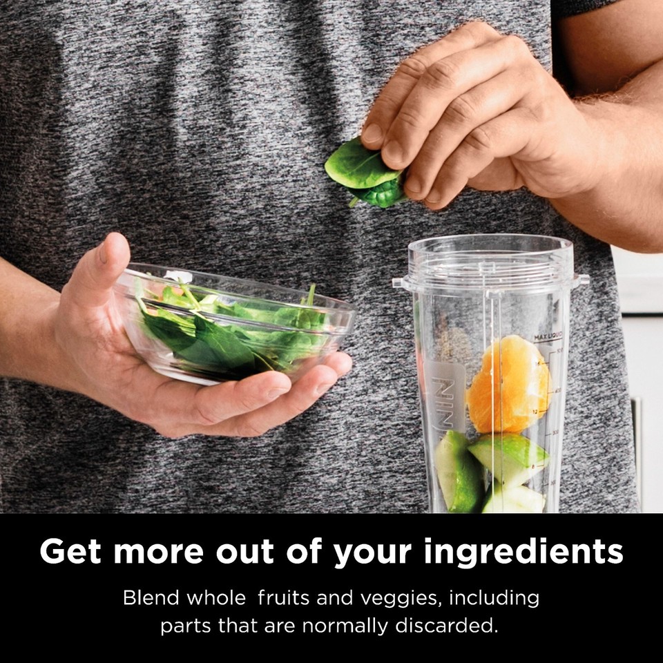 Ninja BN301 Nutri-Blender Plus Compact Personal Blender, 900-Peak-Watt ...