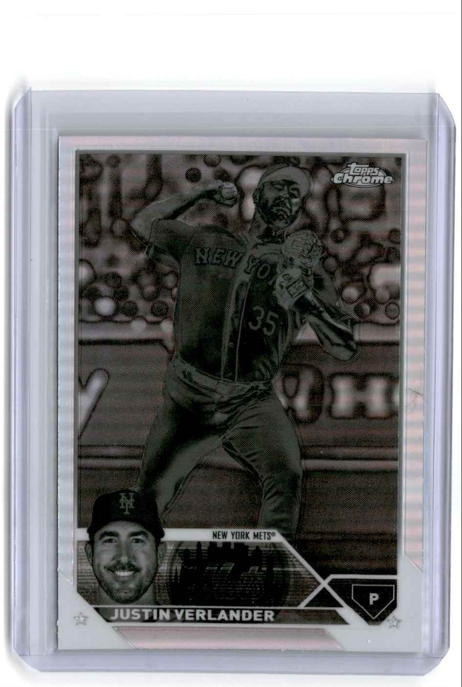 2023 Topps Chrome Negative Refractor Justin Verlander New York Mets ...