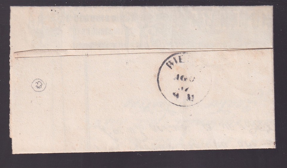 Sardinia 1857 IV Issue 5 C. Myrtle Green Isolated On Small Letter 220/ ...