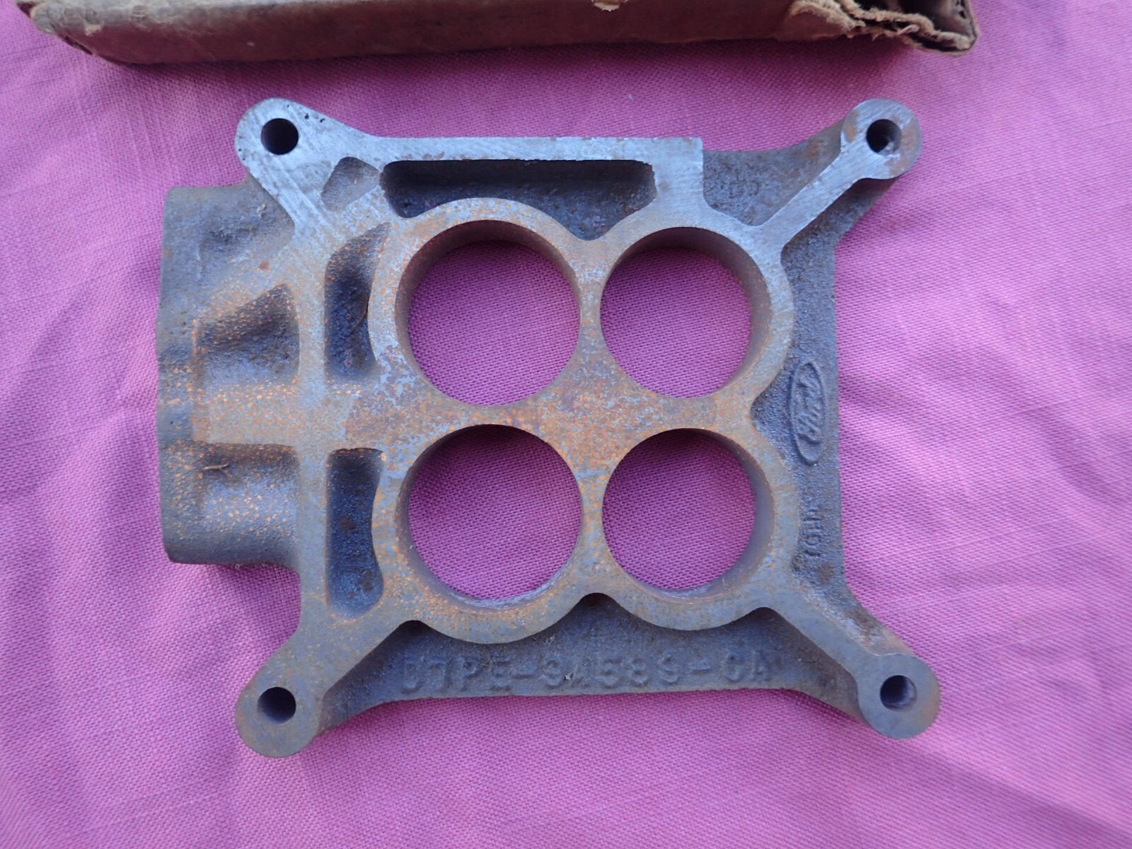 1973-74 Ford EGR 4 bbl. Carburetor spacer, NOS! D7PE-9A589-CA, Mercury ...