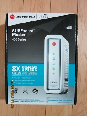 Motorola ARRIS SURFboard SB6141 8x4 DOCSIS 3.0 Cable Modem - White | eBay