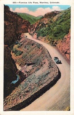 Postcard Aerial View Famous Ute Pass Manitou Colorado | eBay