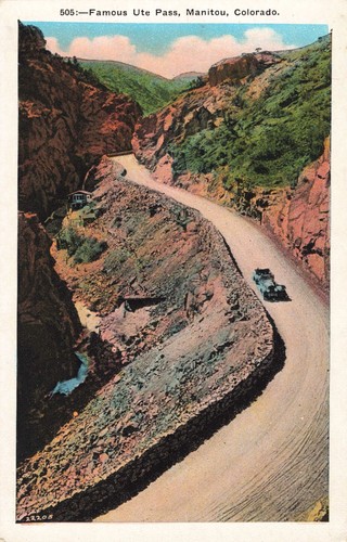 Postcard Aerial View Famous Ute Pass Manitou Colorado | eBay