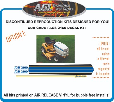 Cub Cadet AGS 2160 Lawn Tractor Reproduction DecaL Kit 2130 2186 | eBay