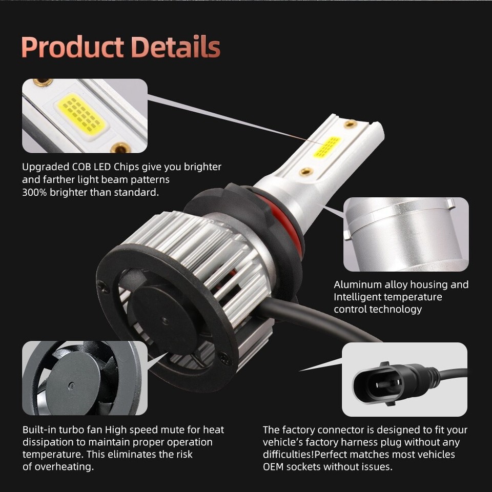 For 1997-2004 Corvette C5 Combo 6000K LED Headlight Hi/Low Beam Fog ...