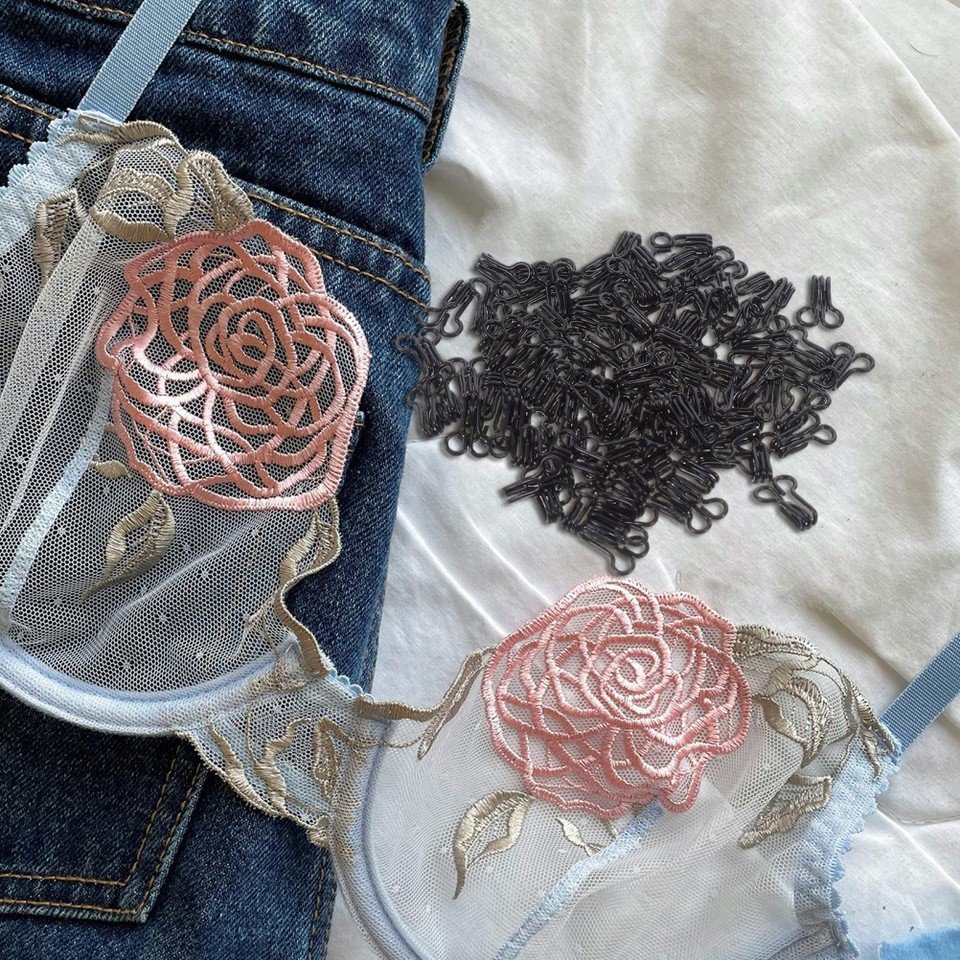 100 PCS Brass Hook Strap Replacement Clothes Fastener and Eye Closure ...