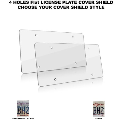 2x Flat License Plate Cover Shield Plastic Tag Protector USA Made | eBay