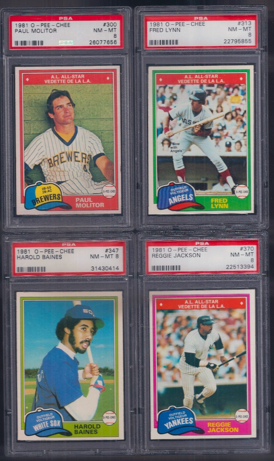 PSA 8 1981 OPC O-pee-chee Topps #300 Paul Molitor Milwaukee Brewers ...