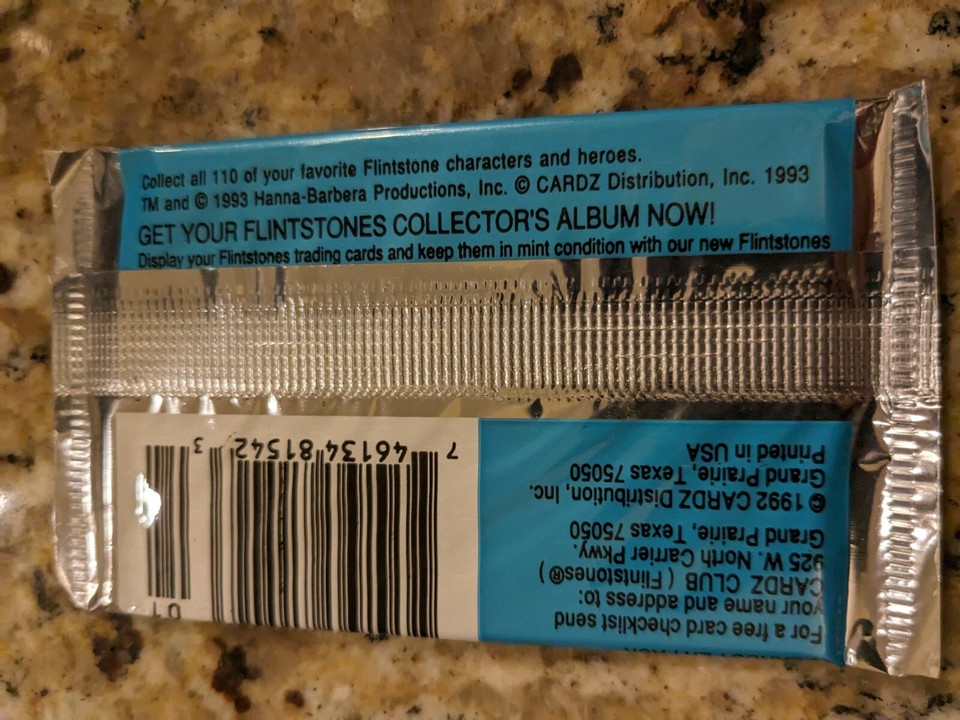 THE FLINTSTONES (CARTOON) TRADING CARD PACK NEW FACTORY SEALED UNOPENED ...