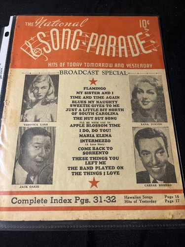 Vintage 1941 National Sound Parade Magazine Veronica Lake Jack Oakie ...