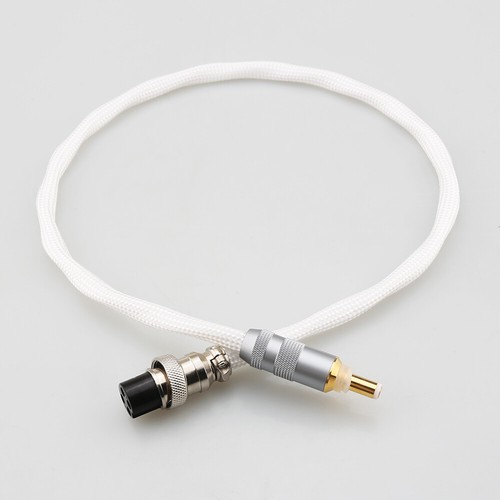 5N Pure Silver GX16 4P female to DC 2.1mm/2.5mm HIFI Cable Linear Power ...