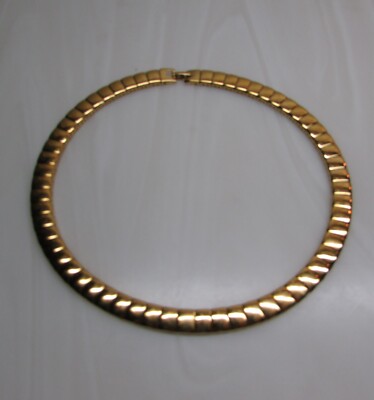 VTG Signed Napier PAT 4774743 Polished Chunky Gold Tone Link Necklace ...