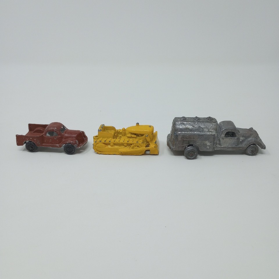 Lot Of 3 HO Dyna Models Tanker Truck, Pickup Truck, & Heavy Bull Dozer ...