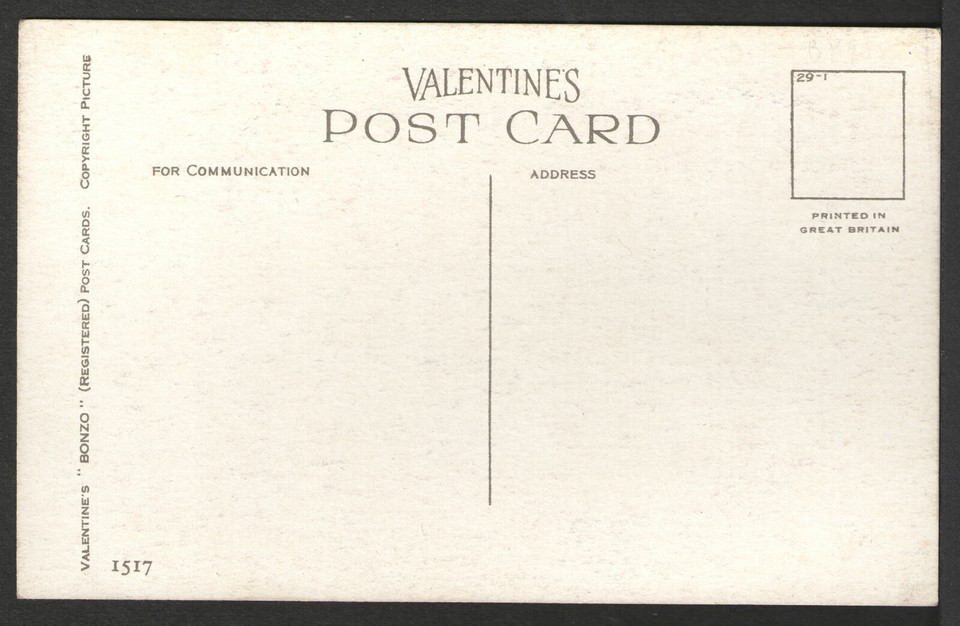 G E Studdy Bonzo “Still at Old Address” 1929 Valentine’s No. 1517 VG+ ...
