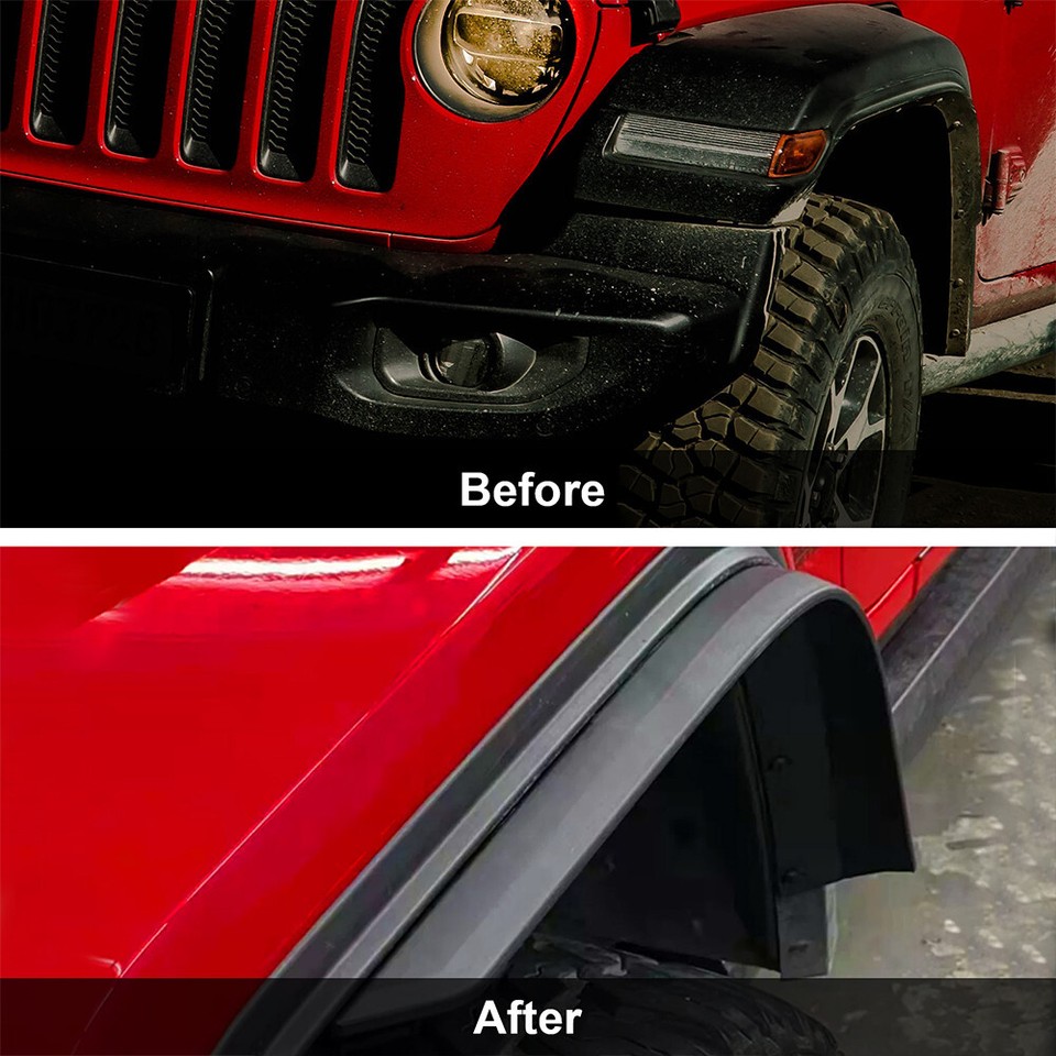 Front & Rear Low Fender Flares Extensions Set For 2019-2024 Jeep ...