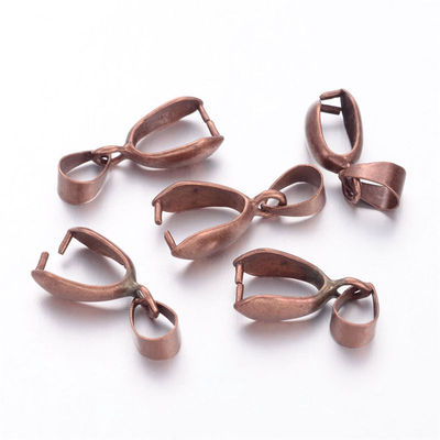 20pcs Red Copper Brass Pinch Bails Ice Pick Smooth Pendant Charm ...