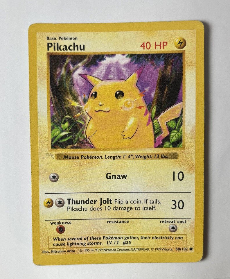 1st edition Pikachu GHOST STAMP Error Base Yellow Cheeks Pokemon Card ...