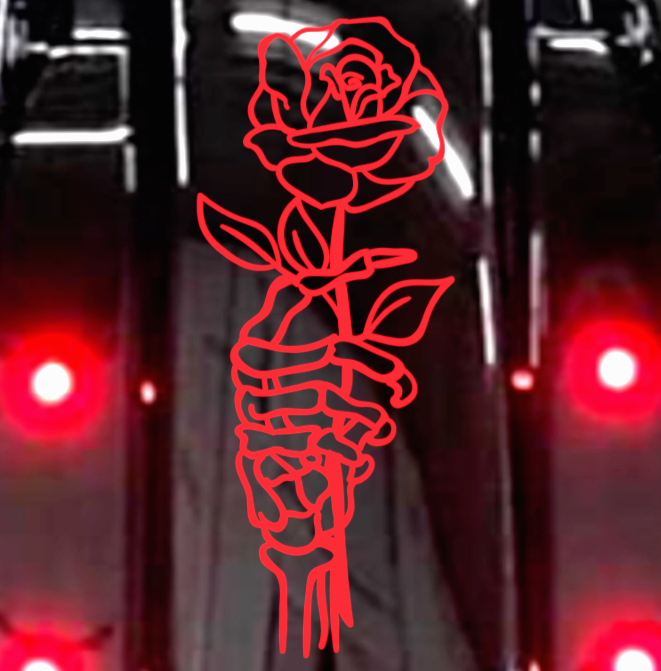 Skeleton Hand Rose Decal Stickers Car Motorcycle Gothic Art JDM 22 ...