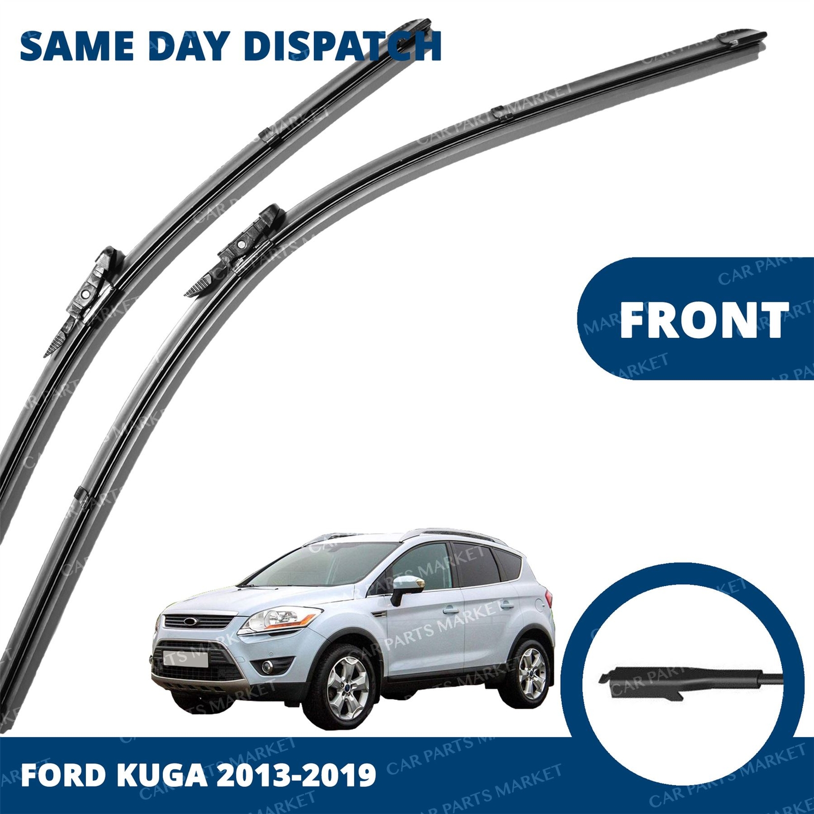 Front Windscreen 28" 28" Flat Aero Wiper Blades Pair for Ford Kuga 2013 ...