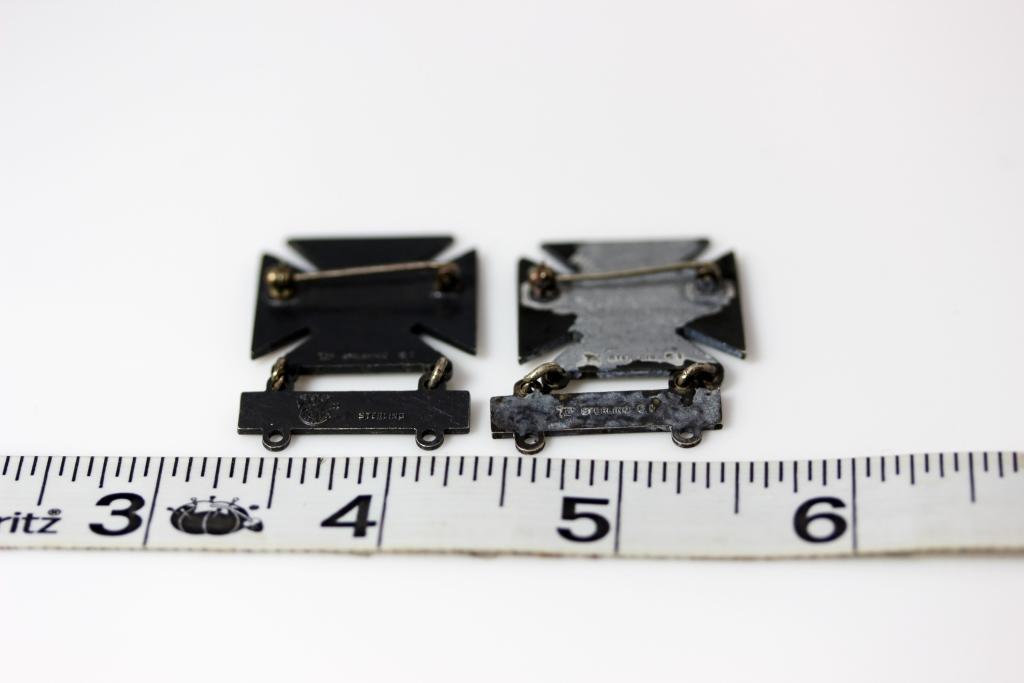 2 VTG WWII Sterling Silver US Army Marksman Medal First Class Bar Pin ...