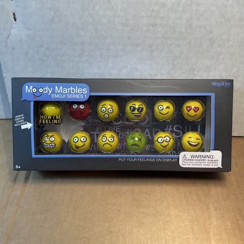 2x Glass Shooter Moody Marbles Emoji Series 1 & 2 Set of 12 for sale ...