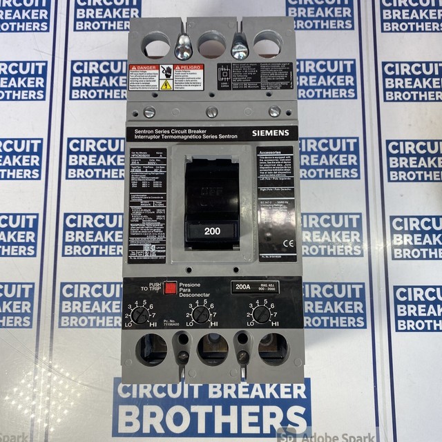 Siemens ITE Molded Case Circuit Breaker 3-Pole/600V/200A - (HFXD63B200 ...