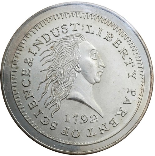 Scarce 1792 .999 Silver Center Cent Liberty Parent of Science ...