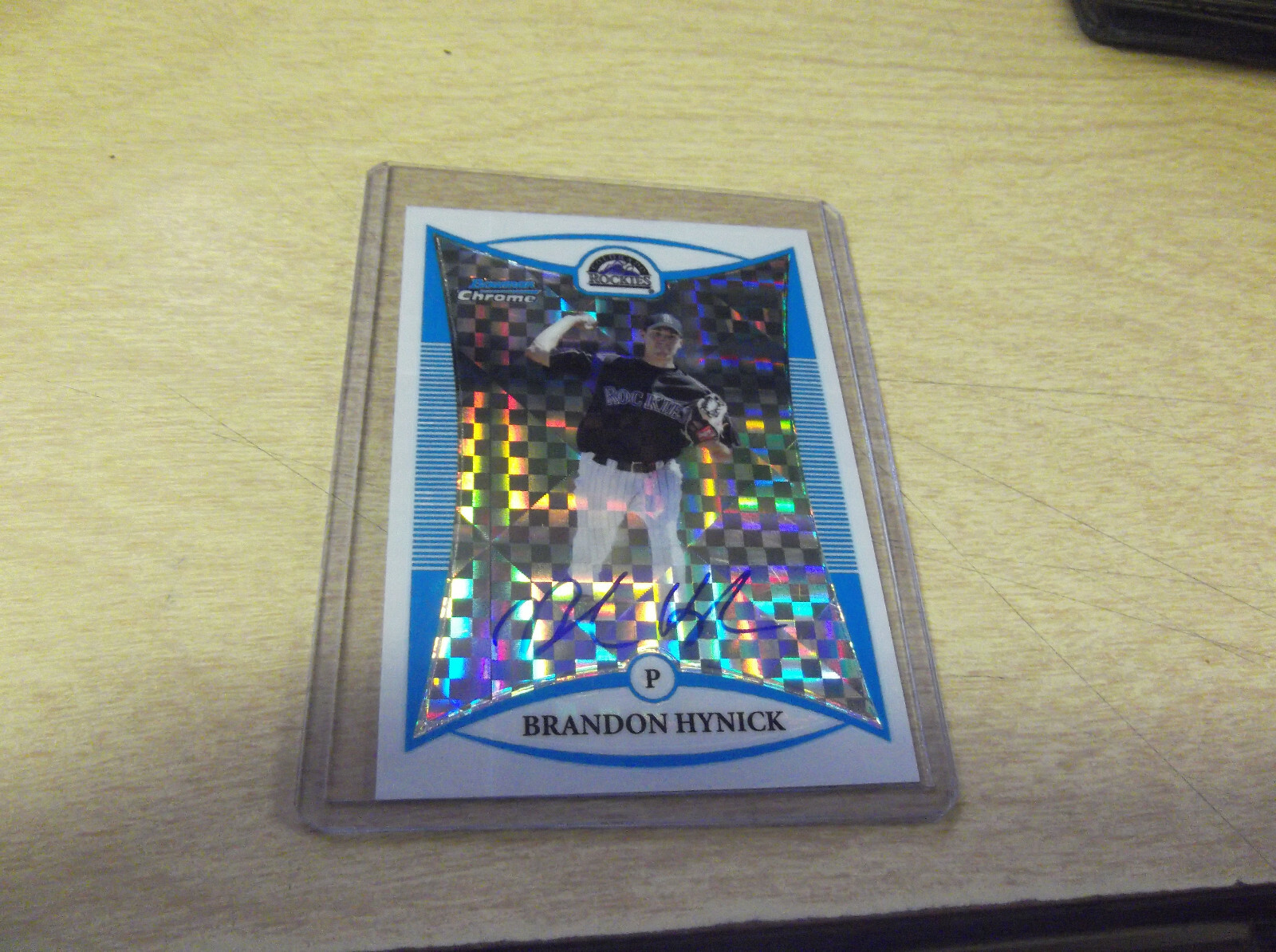 AUTO'D BRANDON HYNICK 2008 BOWMAN CHROME #BCP129 X-FRACTOR #083/250 ...