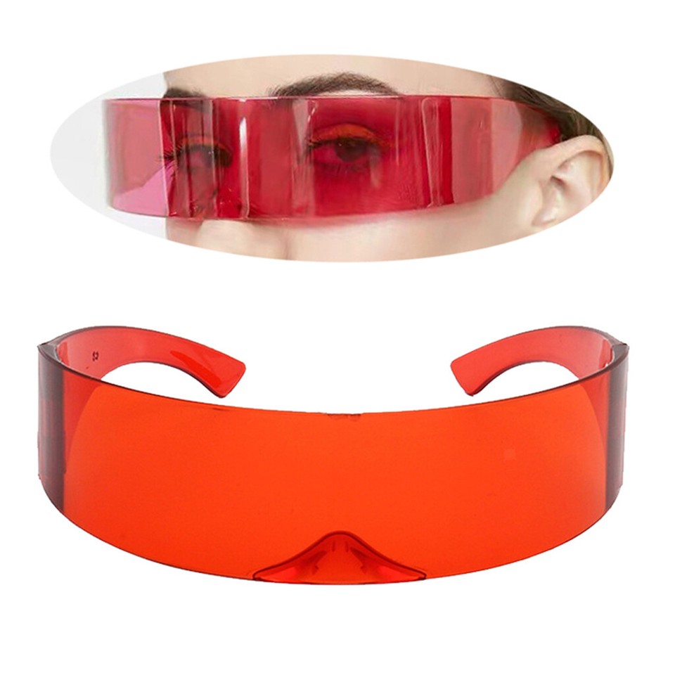 Unisex Futuristic Visor Sunglasses Robotic Shield Shades Party Supplies ...