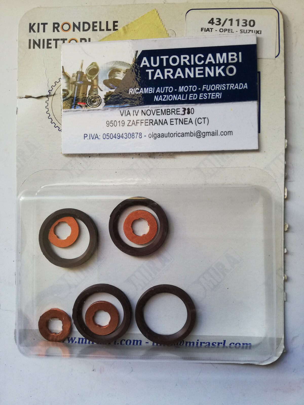 KIT RONDELLE INIETTORI 8 PEZZI FIAT OPEL SUZUKI MOTORE 1.3 MJET MIRA 43 ...
