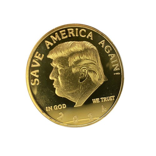10 PCS Coins 2024 Commemorative Gold Plated 45Th President Donald Trump ...