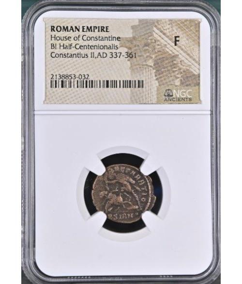 Constantius II Gladiator Coin - NGC Graded (F) with Fallen Horseman ...