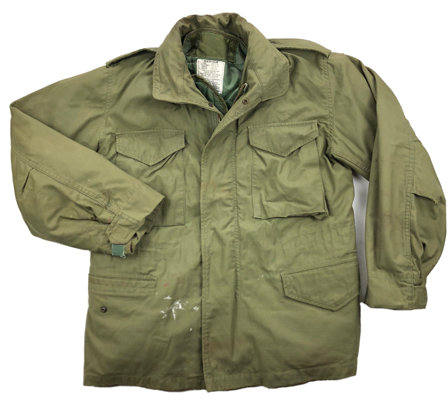 Army Military VTG Mens Medium Reg Distressed Green M65 Lined Jacket ...