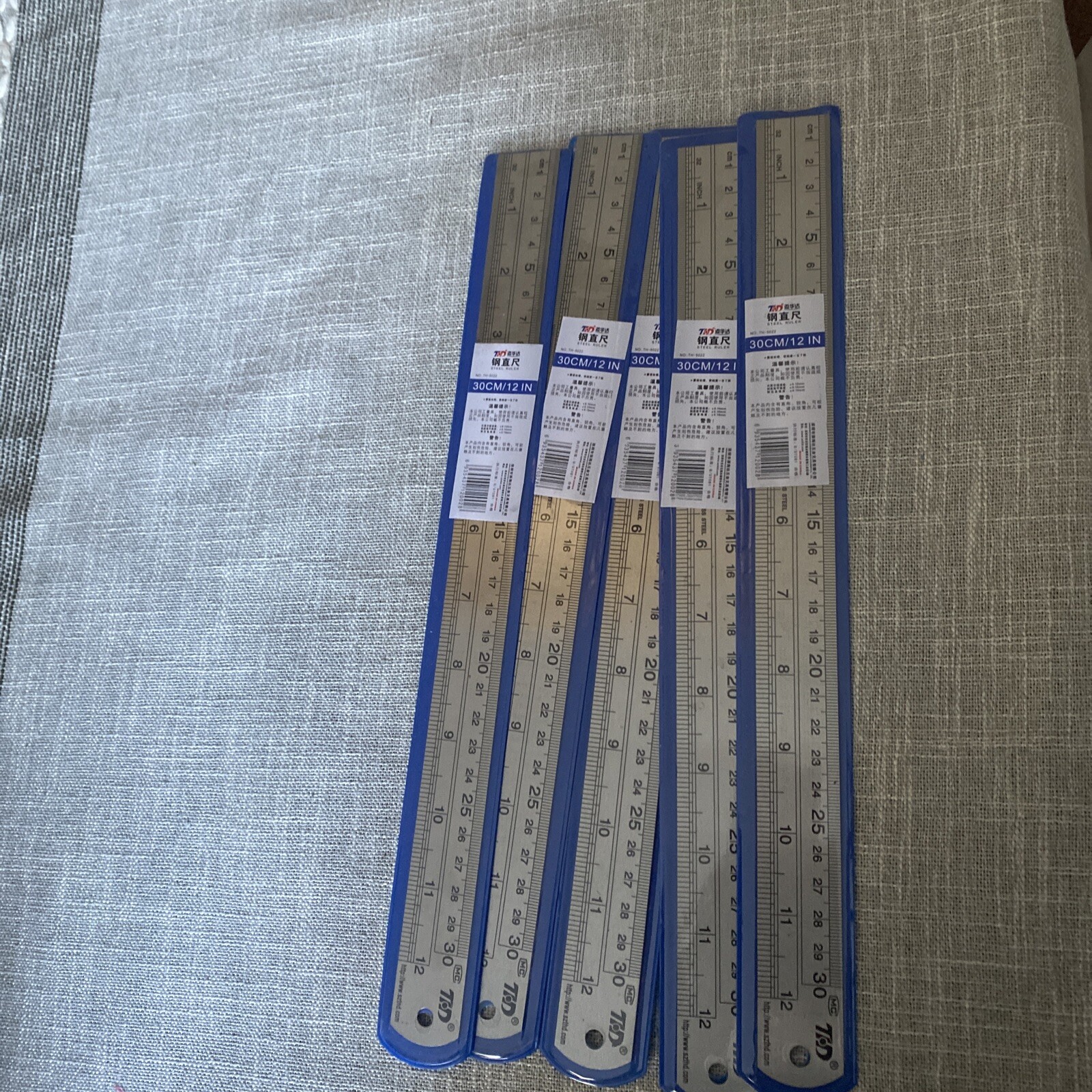 (5-Pk) Measuring Scale Mark Ruler SAE & Metric Double Side Steel 12 ...