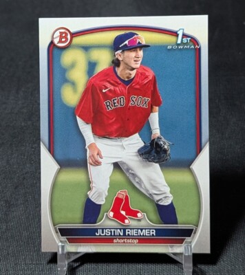 Justin Riemer 1st Prospect Rookie 2023 Bowman Draft Card #BD-182 Boston ...