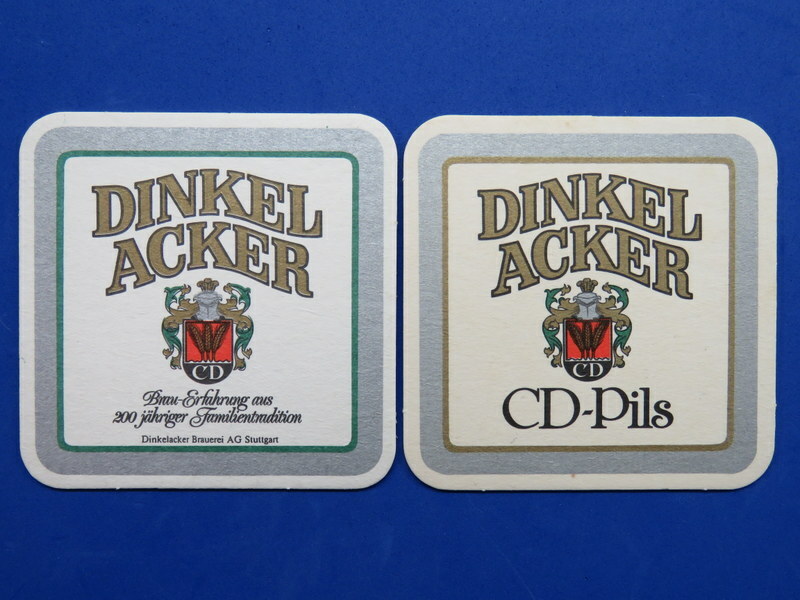 Beer COASTER ~ DINKEL ACKER CD-Pils Bier for Over 200 Years ~ Stuttgart ...