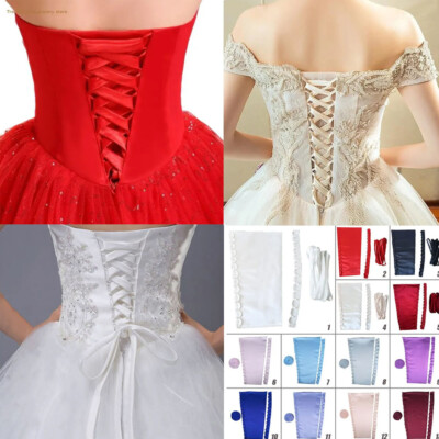 3PCS/Set Satin Wedding Dress Zipper Replacement Adjustable Corset Back ...
