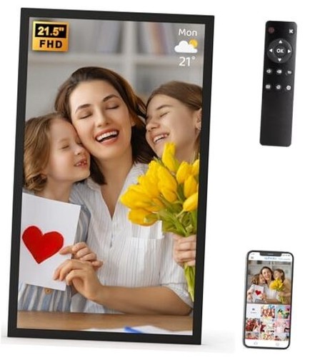 21.5" Large Digital Picture Frame, Wifi Digital Photo Frame 21.5" Dual ...