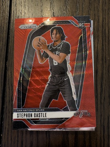 Stephon Castle 2024-25 Panini Prizm RC Red Wave Prizm Rookie #234 Spurs ...